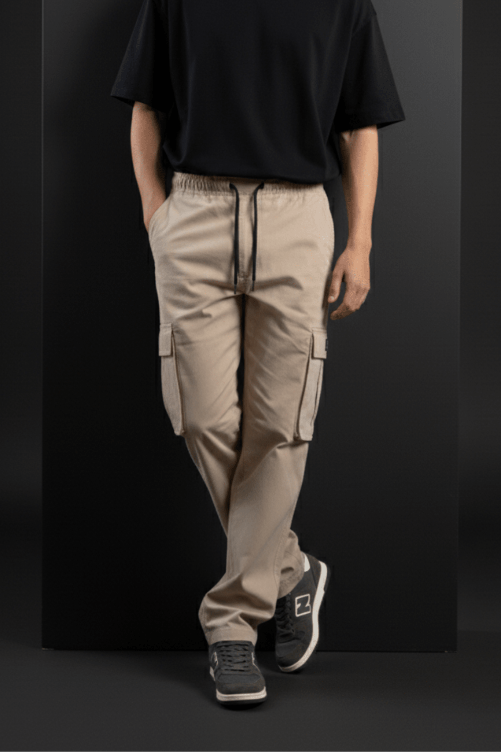 Beige Cotton Stylish Cargo Pants – Echolope